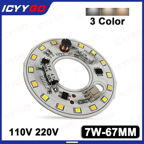 Led 3색 조명 변경 7w 13w 15w 18w 110v 220v 광범위 전압 범용 직접 연결 무료 드라이버 원형 Led 조명 보드 조명 액세서리
