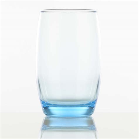 Italian Style 13oz Clear And Blue Glass Beverage Glasses
