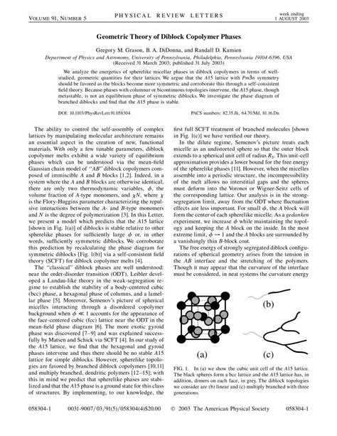 pdf geometric theory of diblock copolymer phases dokumen tips