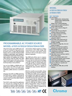 Programmable AC Power Source VA KVA Chroma