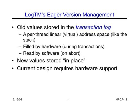 Ppt Logtm Enhancing Performance With Log Based Transactional Memory