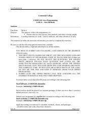 Java Programming Lab Simulating A Test With Java Methods Course Hero