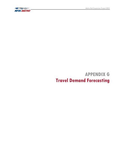 Pdf Appendix G Travel Demand Forecastingmetro Rail Expansion Project Deis Appendix G Travel