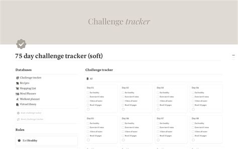 75 Challenge Template Notion Marketplace