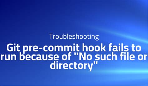 Git Pre Commit Hook Fails To Run Because Of No Such File Or Directory Lightrun