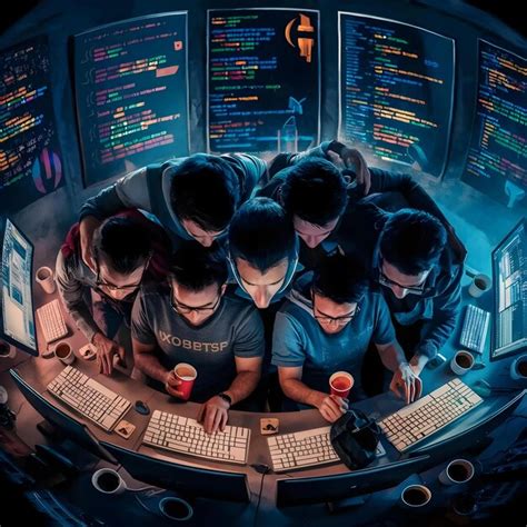 Software Developers Coding At Night Premium Ai Generated Image