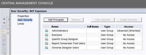 Business Objects XI 3 1 Explicitly Deny Rights Through CMC Central Management Console