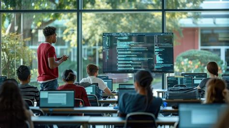 The Students Attending Programming Class Premium Ai Generated Image