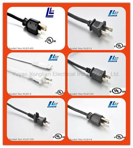 UL CUL Certified Power Cord Of Two Three Pins With Best Quality Power Cord And Power Plug