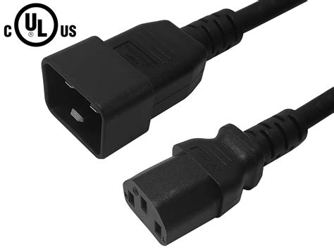 Iec C13 To Iec C20 Power Cable Sjt Jacket 250v 15a