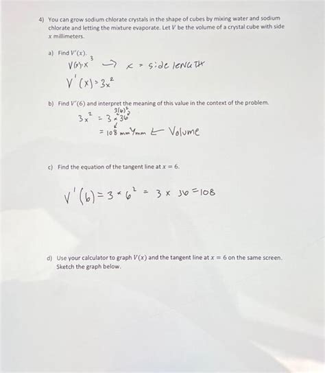 Solved 4 You Can Grow Sodium Chlorate Crystals In The Shape