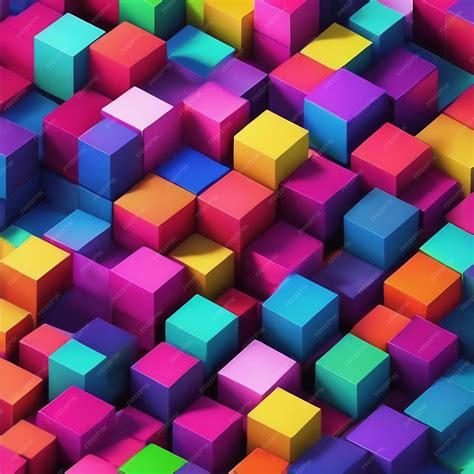 Premium Ai Image Isometric Cube Multicolored And Noise Texture