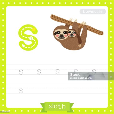 나무에 매달려 어머니와 아이 나무의 편지 S 소문자 추적 연습 워크 시트 교육에 대한 스톡 벡터 아트 및 기타 이미지 교육
