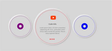 neumorphism circle card with html and css code info
