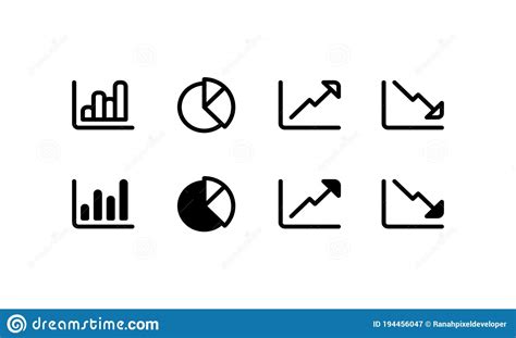 Statistical Data Icon Represented From Charts And Graphs Cartoon Vector