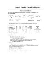 Organic Chemistry Sample Lab Report 2 Doc Organic Chemistry Sample