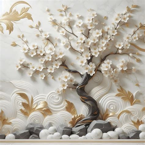 Tree With Pink Flowers And A Tree With The Words Lotus Ai Generator Premium Ai Generated Image