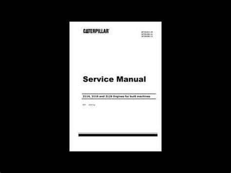 Caterpillar Engines 3114 3116 3126 Service Manual Youtube