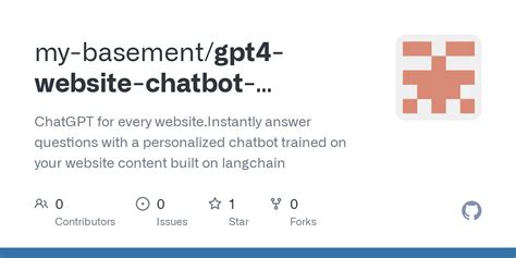 Github My Basementgpt4 Website Chatbot Langchain Chatgpt For Every
