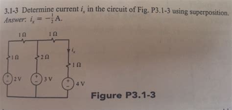 solved determine current i x in the circuit of fig p3 1 3