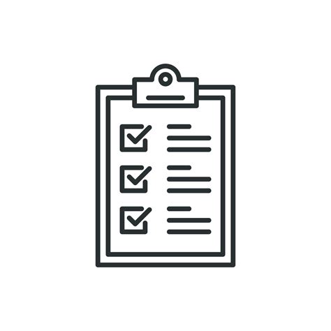 Checklist Clipboard Sign Icon In Flat Style Document List Vector