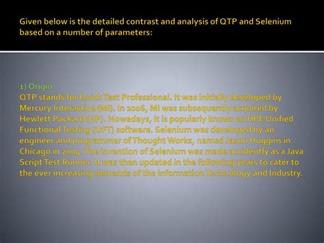PPT Interesting Hidden Facts Between Selenium And QTP PowerPoint Presentation ID