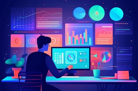 Premium Photo Business Man On A Computer Is Watching A Stock Chart Looking At Graphs