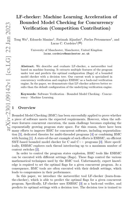 Pdf Lf Checker Machine Learning Acceleration Of Bounded Model