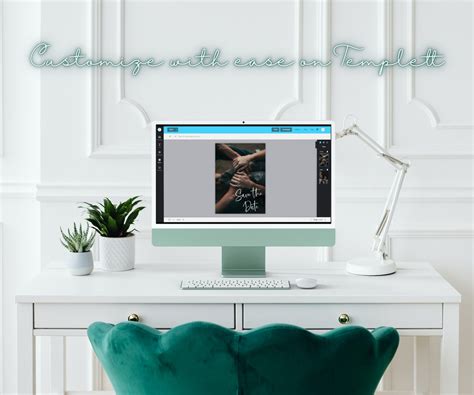 Editable Save The Date With Pictures Invitation Evite Modern Engagement Save The Date QR Code