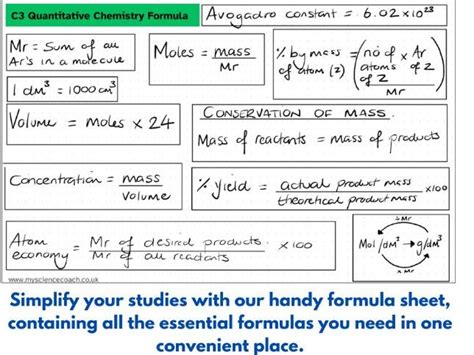 Quantitative Chemistry Formulas Gcse Chemistry C3 Teaching Resources Quantitative Chemistry Formulas Gcse Chemistry C3 Teaching Resources