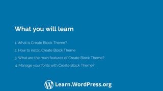 Create Block Theme Fonts PPTX