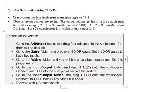 2 4 bit subtraction using 74ls83 user your