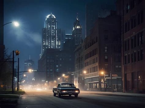 Night In Detroit City Ai Generated Premium Ai Generated Image