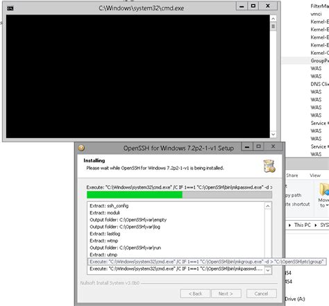 Installation Of Openssh Hangs On Each Windows System Super User