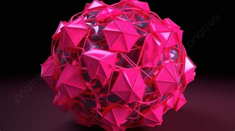 새로운 버전의 다면체 분홍색 모양의 3d 그림 다수의 폴리곤으로 구성 미래형 종이접기 배경 일러스트 및 사진 무료 다운로드