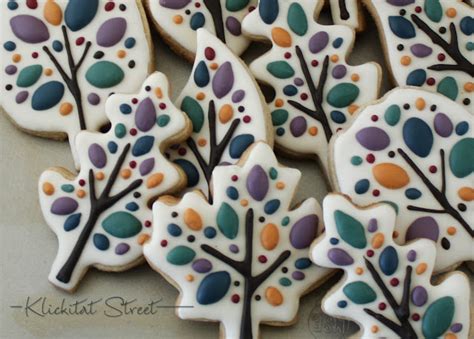 Simple Tree Cookies With A Twist On Fall Color