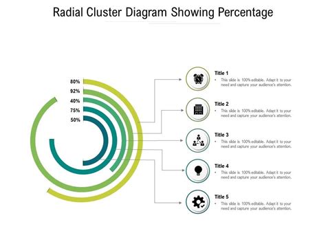 Radial Cluster Diagram Showing Percentage Presentation Graphics