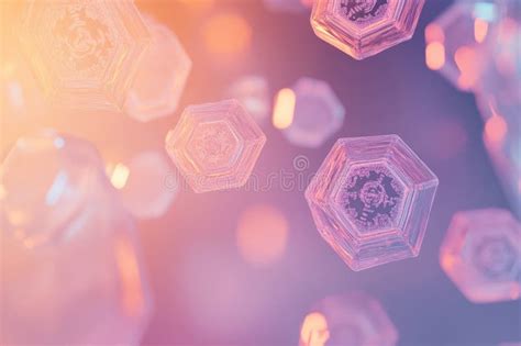 A Surreal Abstract 3d Background Featuring Floating Hexagons With Fractal Patterns Etched On