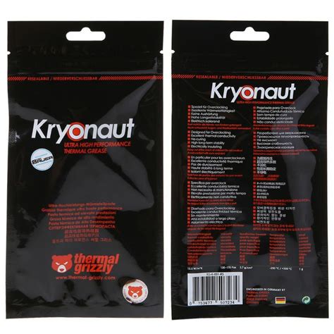 thermal grizzly kryonaut 서멀 그리스 gpu cpu 복합 실리콘 그리스에 대한 열 전도율 12 5w mk