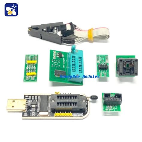 Ch341a Ch341 Programmer 24 25 Series Eeprom Removable Test Clips