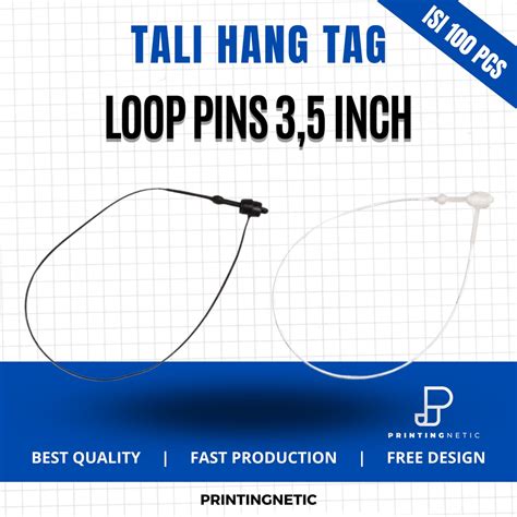 Jual Tali Hang Tag Loop Pin Lock String Pin Tali Hangtag Plastik Loop Pins 35 Inch Isi