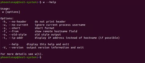 W Command In Linux With Examples Options Syntax W Command In Linux With Examples Options Syntax