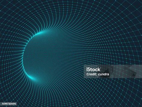 벡터 추상적인 디지털 배경입니다 3d 터널 그리드 0명에 대한 스톡 벡터 아트 및 기타 이미지 0명 3차원 형태 가상현실 Istock