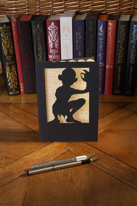 The Hobbit Keepsake Papercut Card Tolkein Gollum Lord Of The Rings
