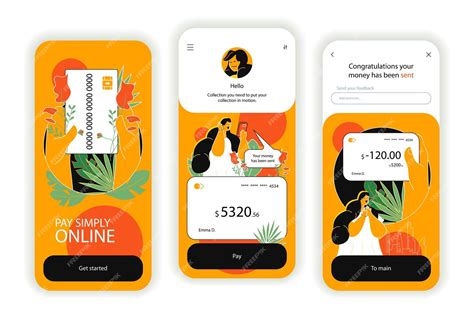 Premium Vector Online Payment Concept Onboarding Screens Ui Ux Gui User Interface Kit
