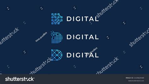 Set Initial Letter D Digital Technology Stock Vector Royalty Free Shutterstock