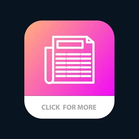 News Paper Document Mobile App Button Android And Ios Line Version