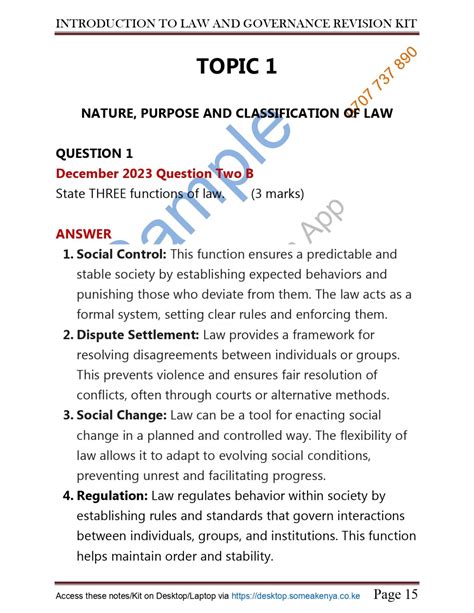 Introduction To Law And Governance Revision Kit Kasneb Cpa Atd Cs Ccp Cifa Cffe Notes