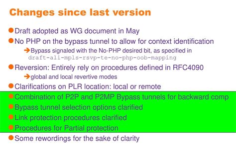 p2mp mpls te fast reroute with p2mp bypass tunnels ppt download