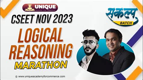 Free Cseet Nov 23 Cseet Logical Reasoning Marathon By Vishnu Sir And Pushkraj Sir Youtube